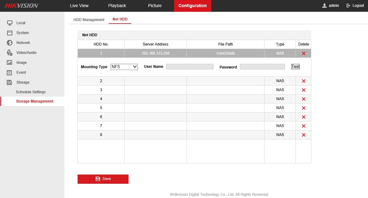 Hikvision IP Camera Recording Using NFS Diary Of Work
